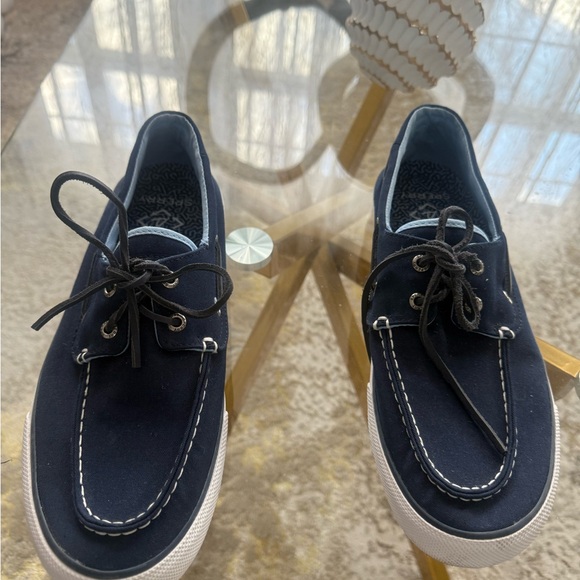 Sperry | Shoes | Sperry Blue Boat Shoes With Moccasin Construction 5 ...